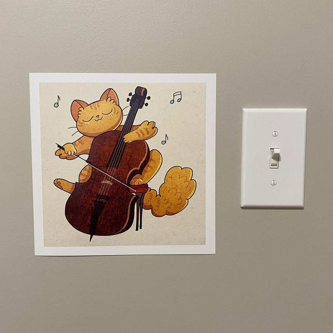Cello Cat Print - Etsy
