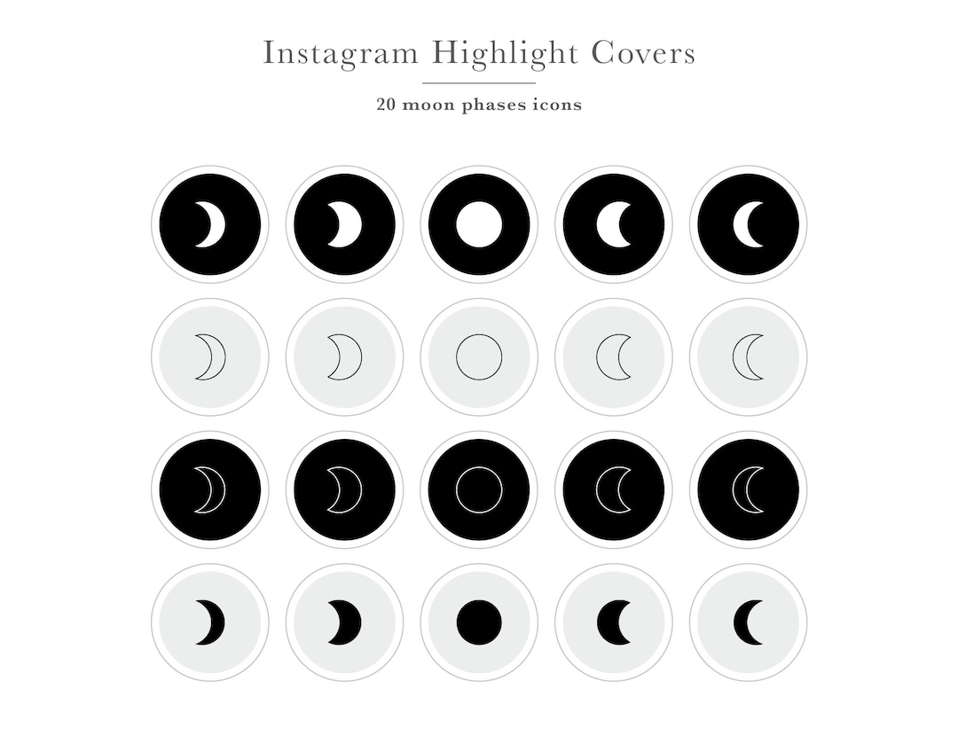 Moon Phases Instagram Story Highlight Cover Icons | Minimal, Outdoor ...