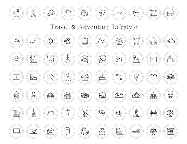 140 Travel Lifestyle Highlight Covers Transparent Background ...