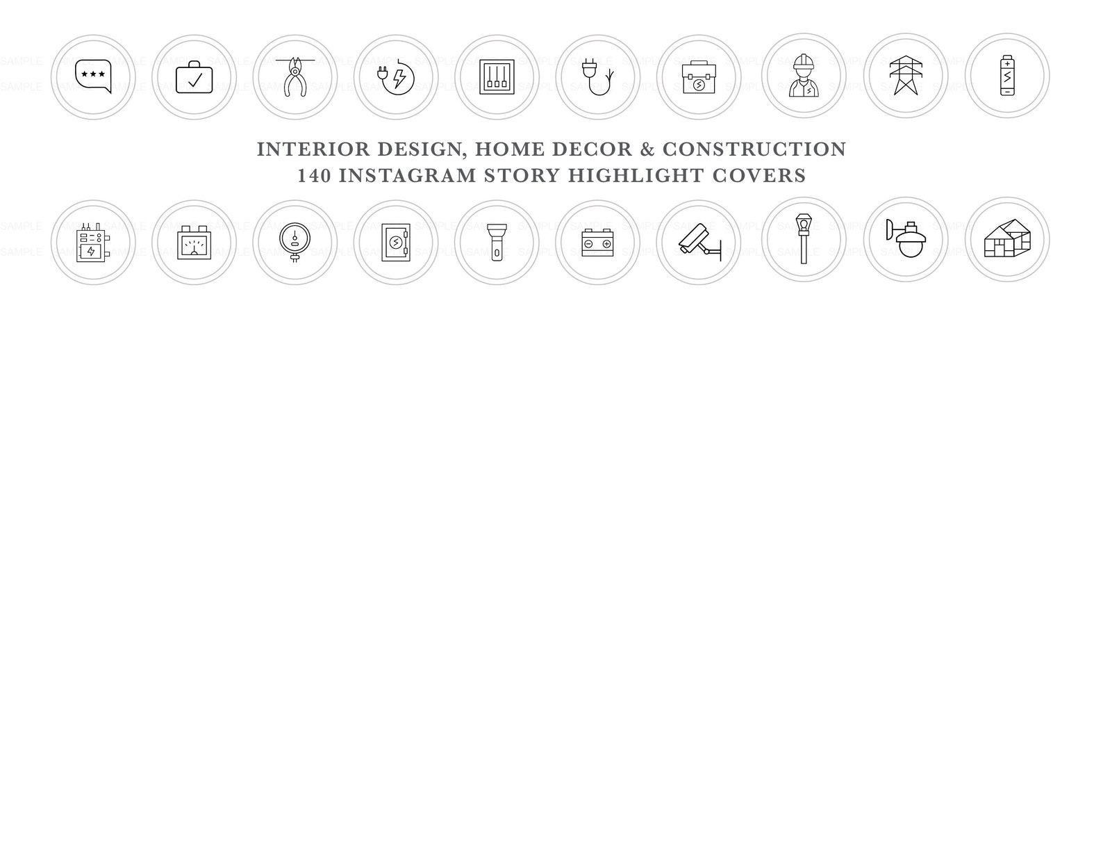 140 Interior Design Icons on Transparent Backgrounds Real - Etsy