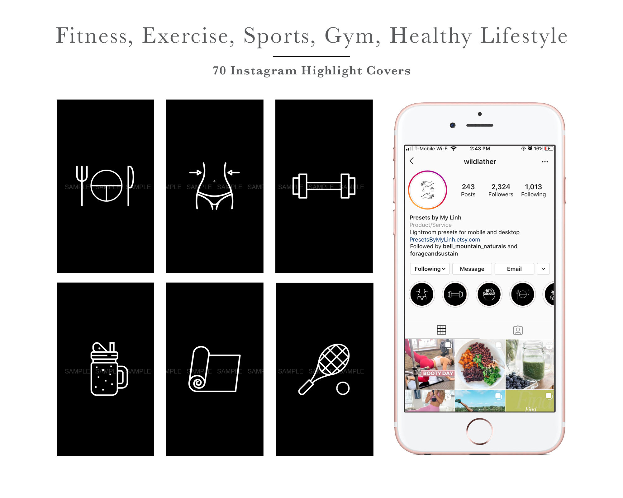 110 Fitness, Workout, Exercise Instagram Highlight Covers | Sports, Gym ...