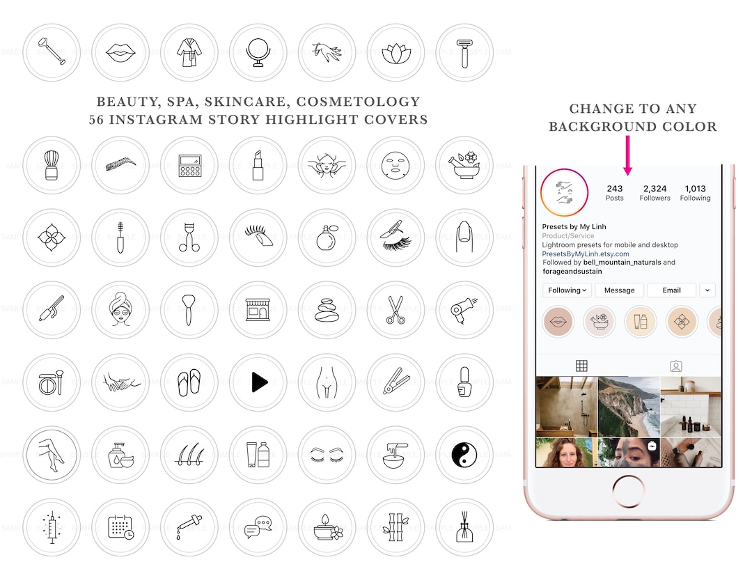 56 Beauty Icons With Transparent Backgrounds, Nail Salon, Medical Spa ...