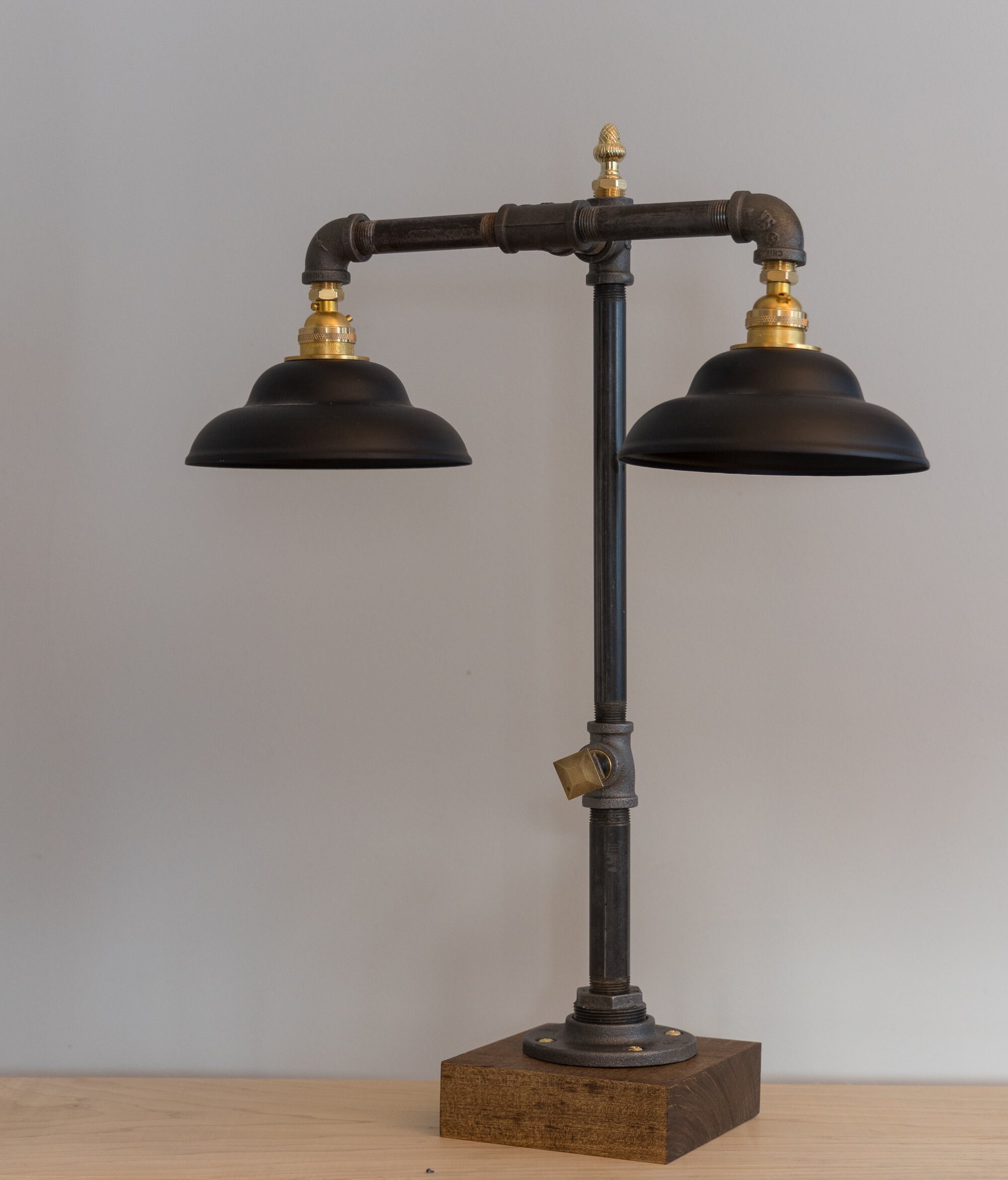 Industrial Pipe Table Lamp Edison Style Double Shade - Etsy