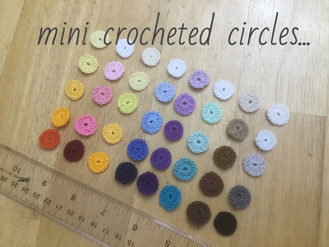 Mini Crocheted Circles, Package of 15 (3 Each Color), 1/2 Inch Size - Etsy