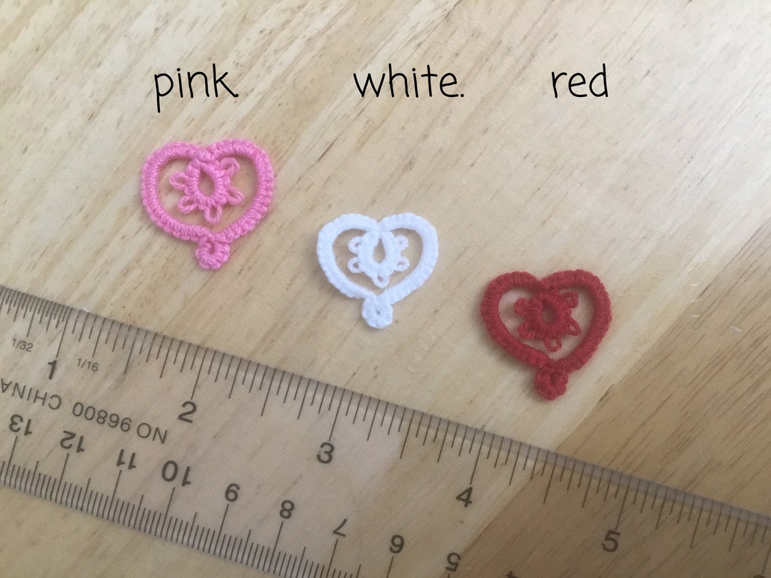 Mini Tatted Hearts, Package of 3...in a Combo, or All One Color - Etsy