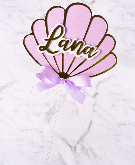 3D Mermaid Clamshell Cardstock Cake Topper With Personalised - Etsy ...
