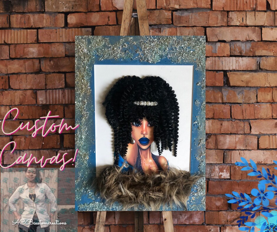 3D Diva Canvas Decor, Black Art, Custom Diva Silhouette, African Decor ...