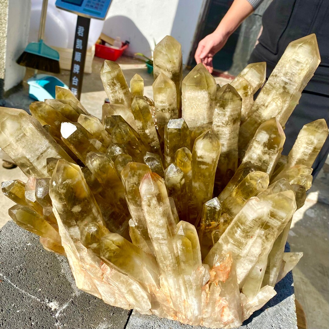 25160g Huge Natural Citrine Quartz Cluster Crystal, Huge Mining Citrine ...