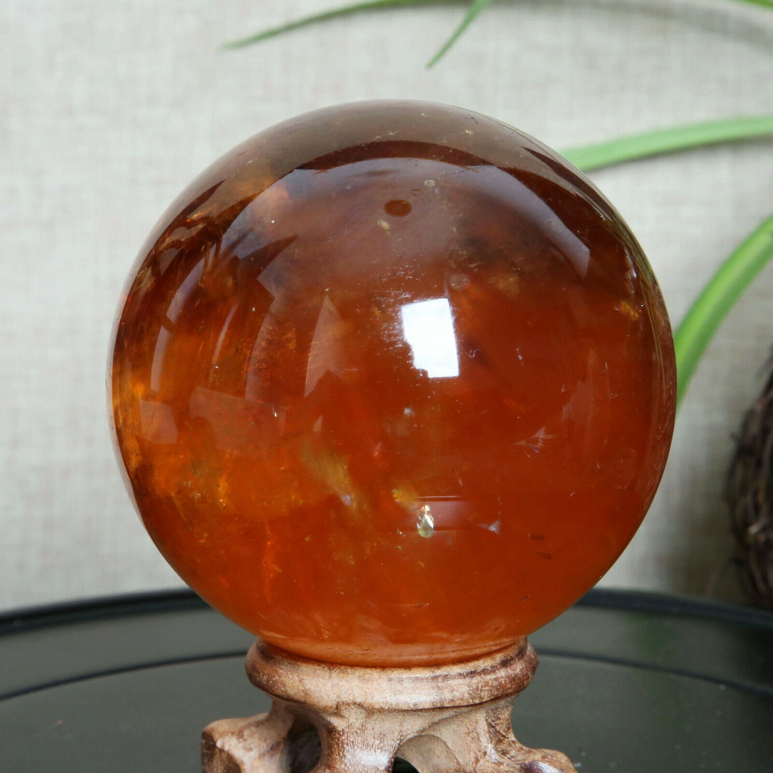 823g Natural Clear Orange Calcite Crystal Ball Gem Magic Ball - Etsy