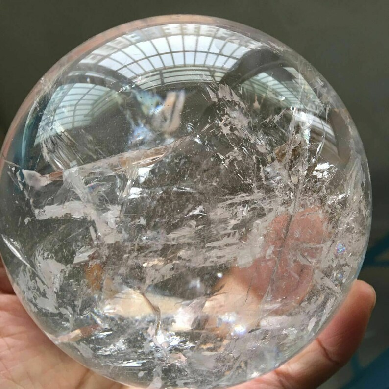 1880g Natural Clear Rainbow Quartz Crystal Gemstone Sphere | Etsy