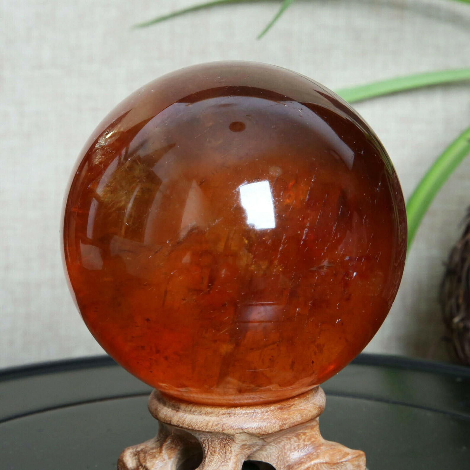 823g Natural Clear Orange Calcite Crystal Ball Gem Magic Ball - Etsy