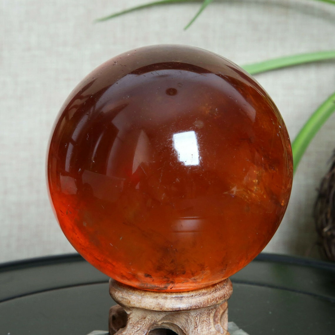 823g Natural Clear Orange Calcite Crystal Ball Gem Magic Ball - Etsy