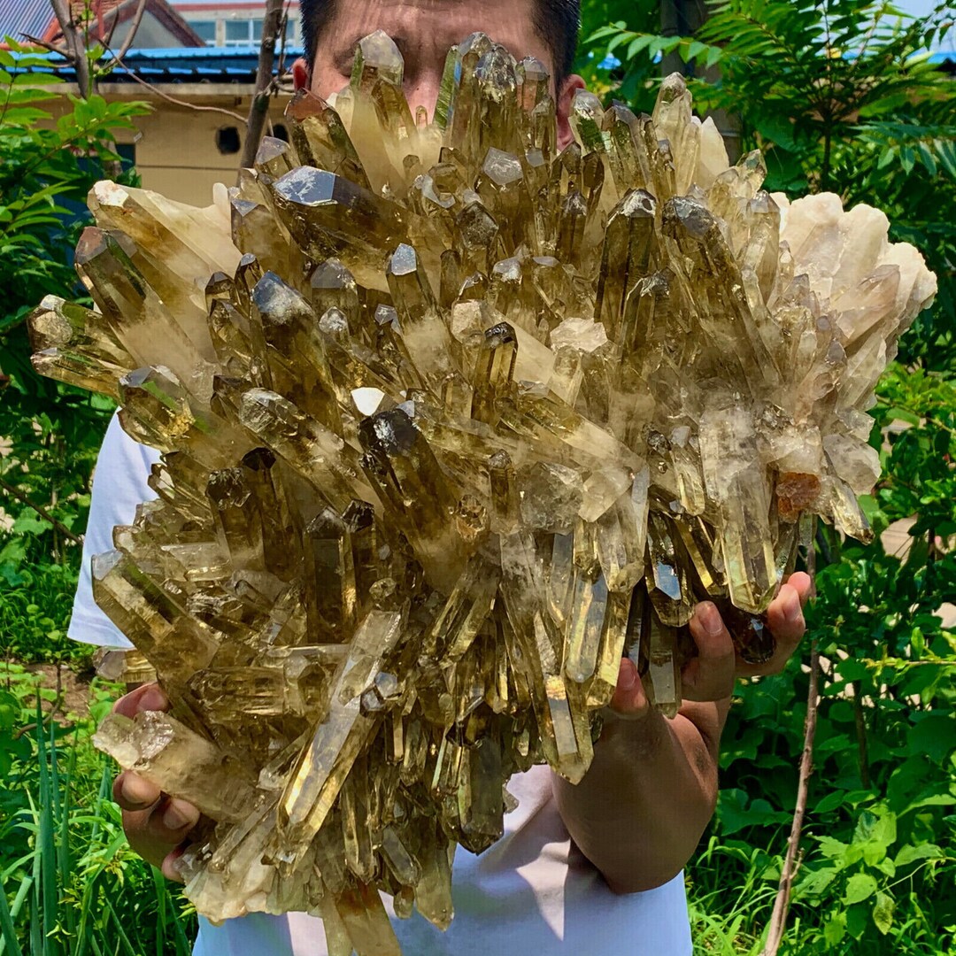 23645g Huge Natural Citrine Quartz Cluster Crystal, Huge Mining Citrine ...