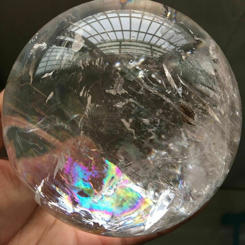 1880g Natural Clear Rainbow Quartz Crystal Gemstone Sphere | Etsy