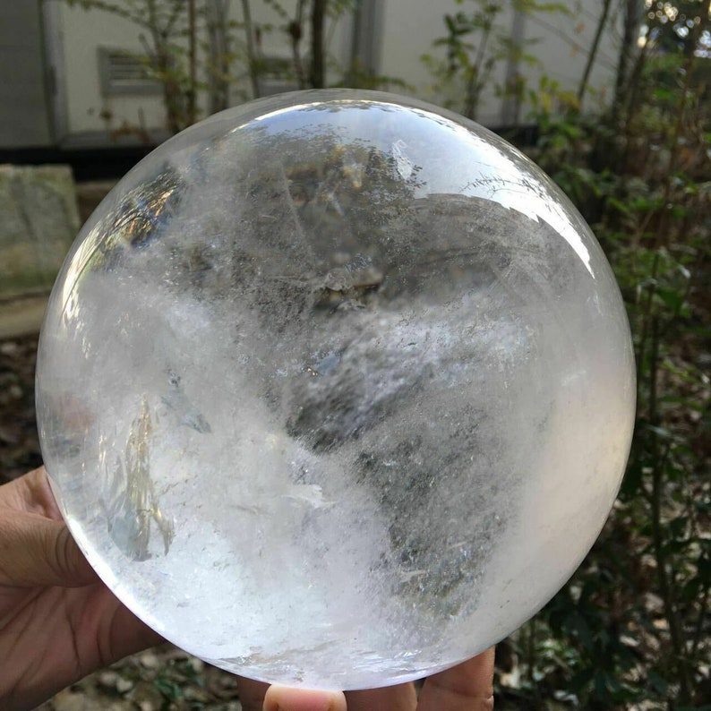 4848g Large Natural Green Ghost Phantom Quartz Sphere Crystal - Etsy