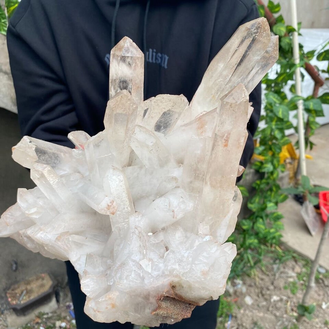 5500g Large Clear Natural Beautiful Quartz Crystal Cluster Mineral ...