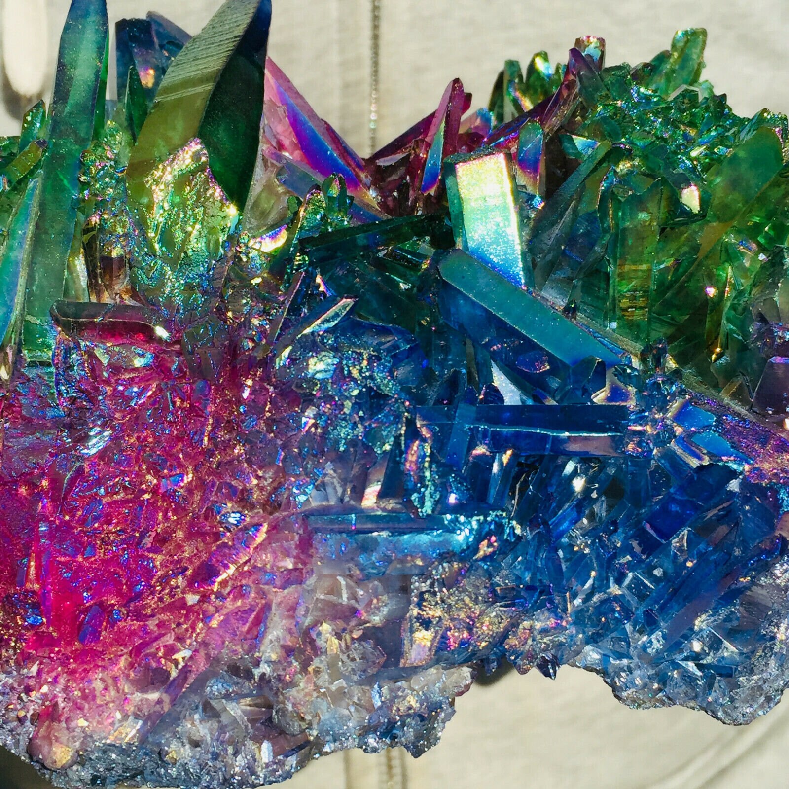 1675g Angel Rainbow Color Aura Quartz Crystal Bismuth Titanium - Etsy