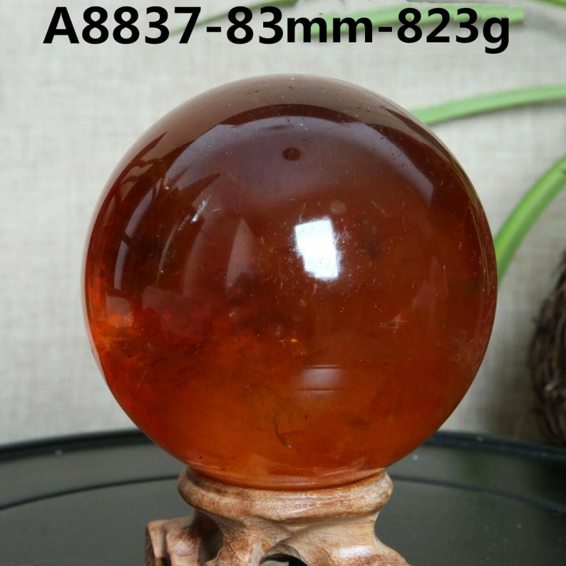 823g Natural Clear Orange Calcite Crystal Ball Gem Magic Ball - Etsy
