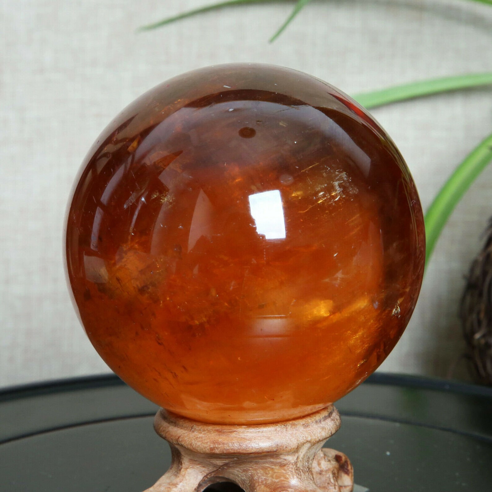 823g Natural Clear Orange Calcite Crystal Ball Gem Magic Ball - Etsy