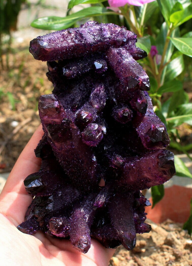 625g New Find Natural Amethyst Tibetan Quartz Crystal Cluster | Etsy