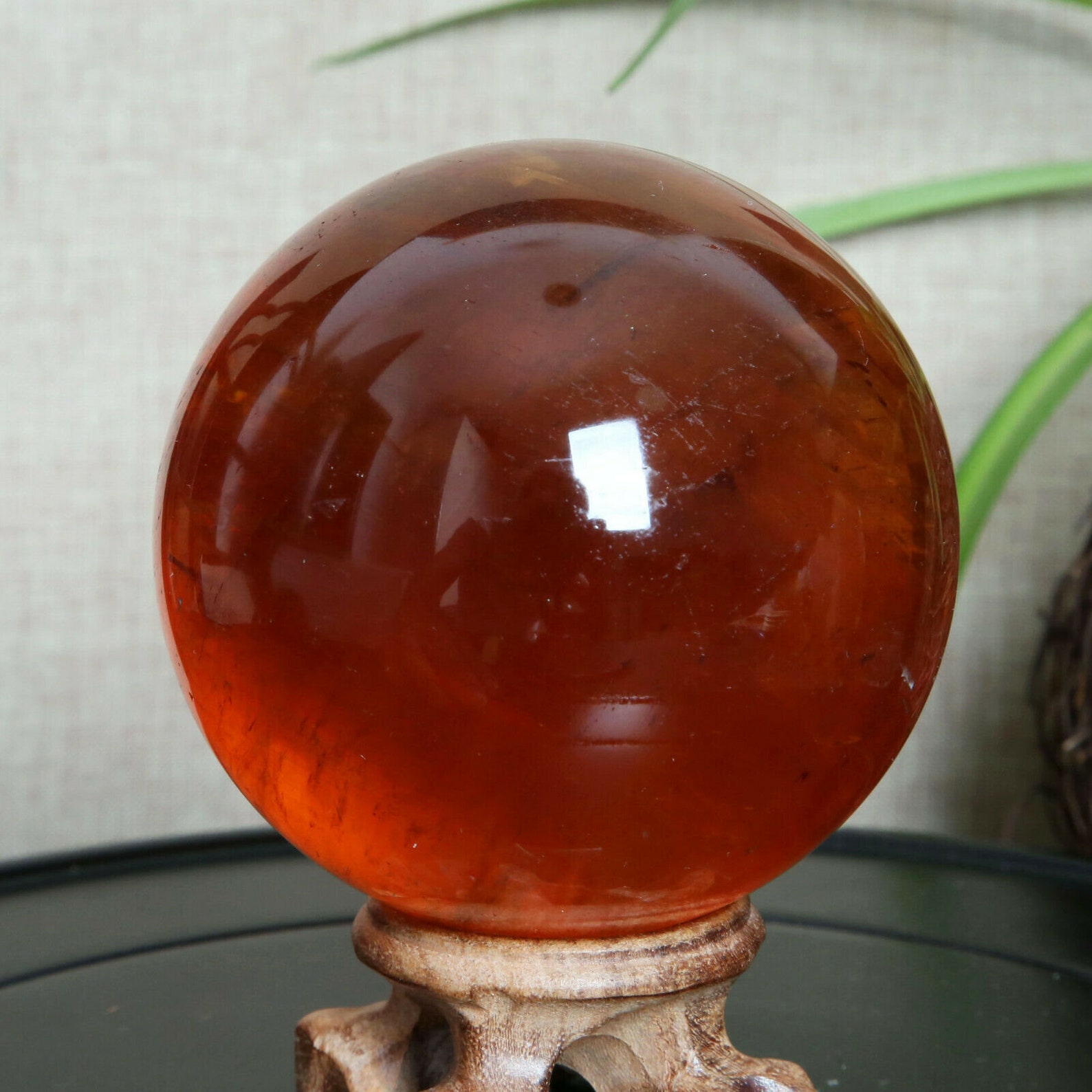 823g Natural Clear Orange Calcite Crystal Ball Gem Magic Ball - Etsy