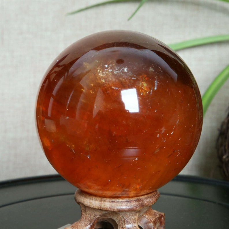 823g Natural Clear Orange Calcite Crystal Ball Gem Magic Ball - Etsy