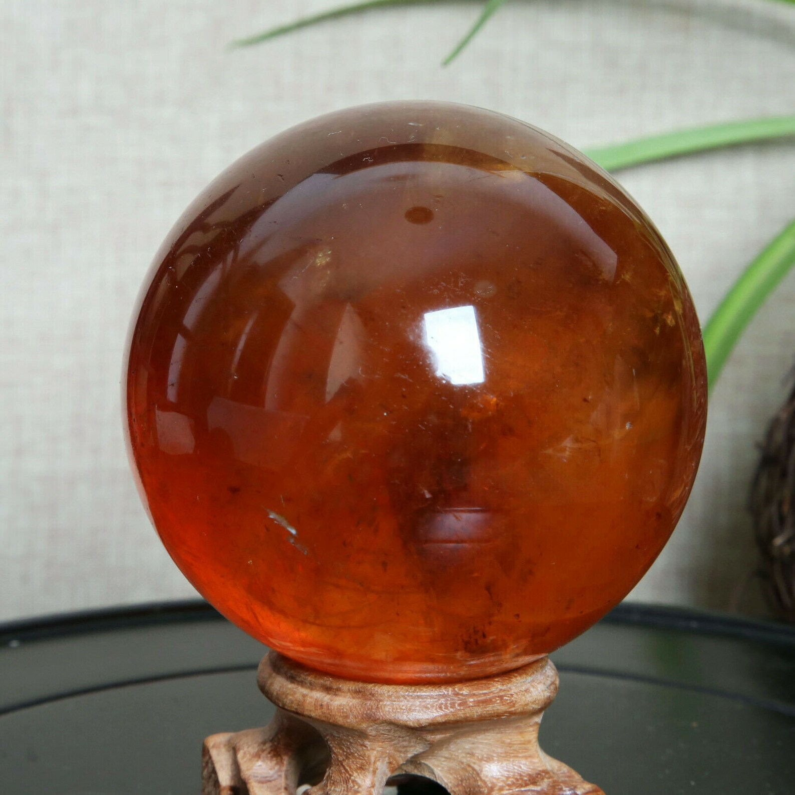 823g Natural Clear Orange Calcite Crystal Ball Gem Magic Ball - Etsy