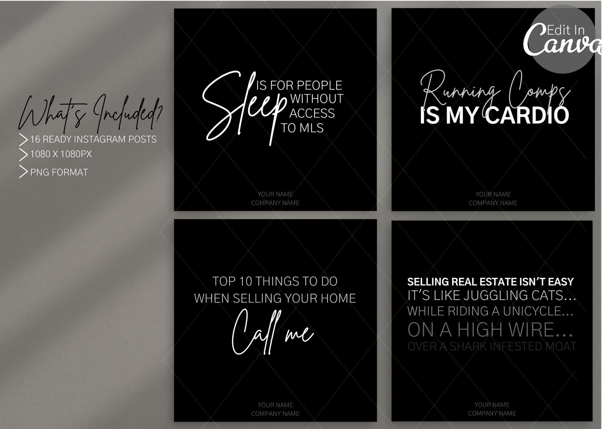 15 Funny Real Estate Instagram Posts | Black Templates | Realtor Social ...