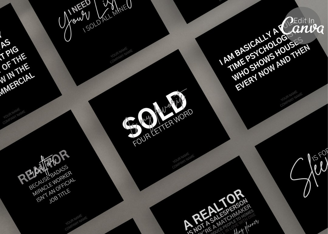 15 Funny Real Estate Instagram Posts | Black Templates | Realtor Social ...