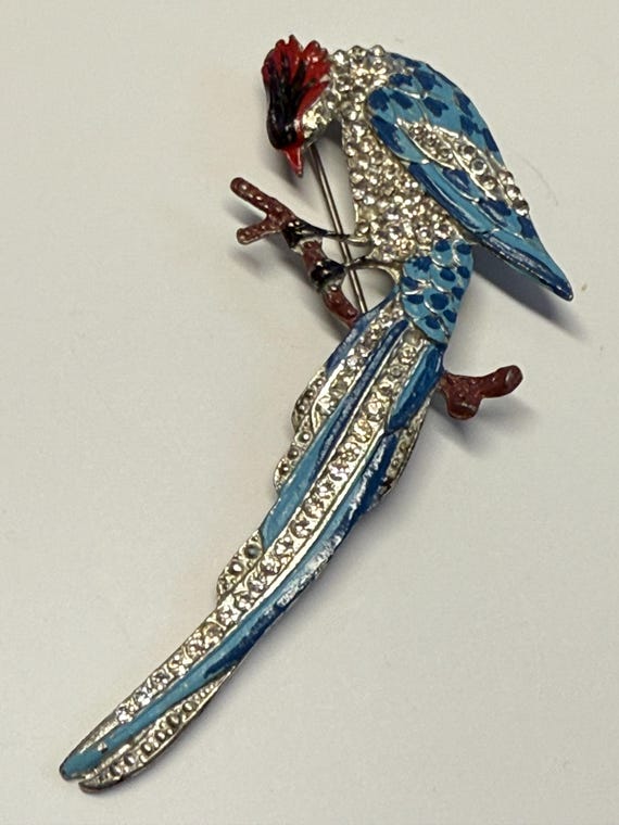 Marcel Boucher Bird Of Paradise Enamel Brooch - Gem
