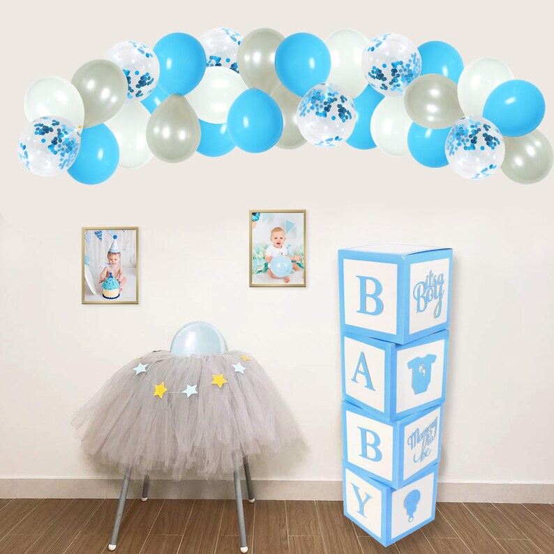 Baby Shower Balloon Boxes Decorations for Boy 44pcs Jumbo - Etsy