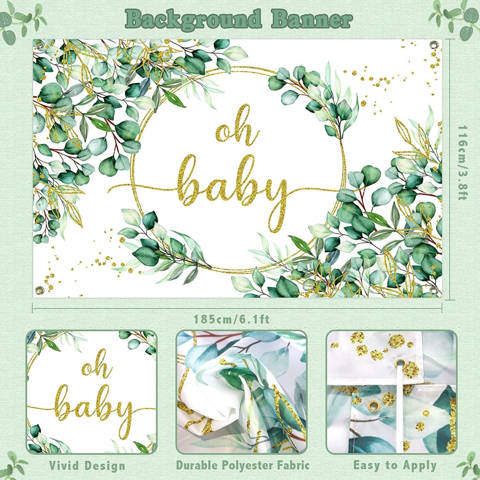 243 Pc Sage Green Baby Shower Decorations for Boy or Girl, Rustic ...