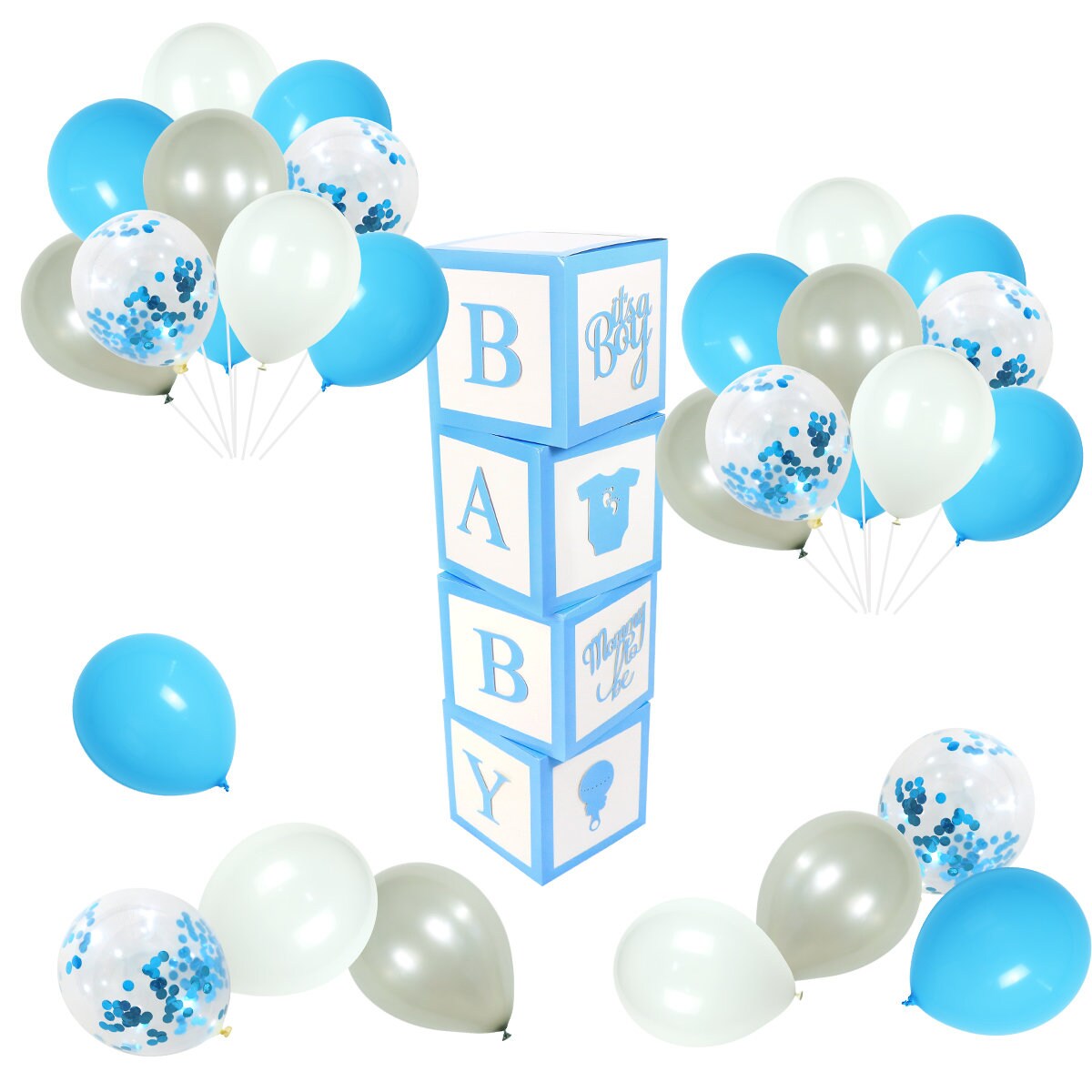 Baby Shower Balloon Boxes Decorations for Boy 44pcs Jumbo - Etsy