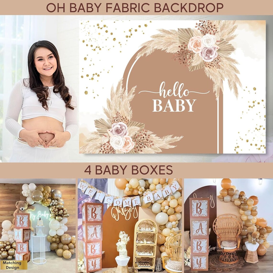 MEGA 254 Pc Boho Baby Shower Decorations for Girl or Boy | Neutral ...