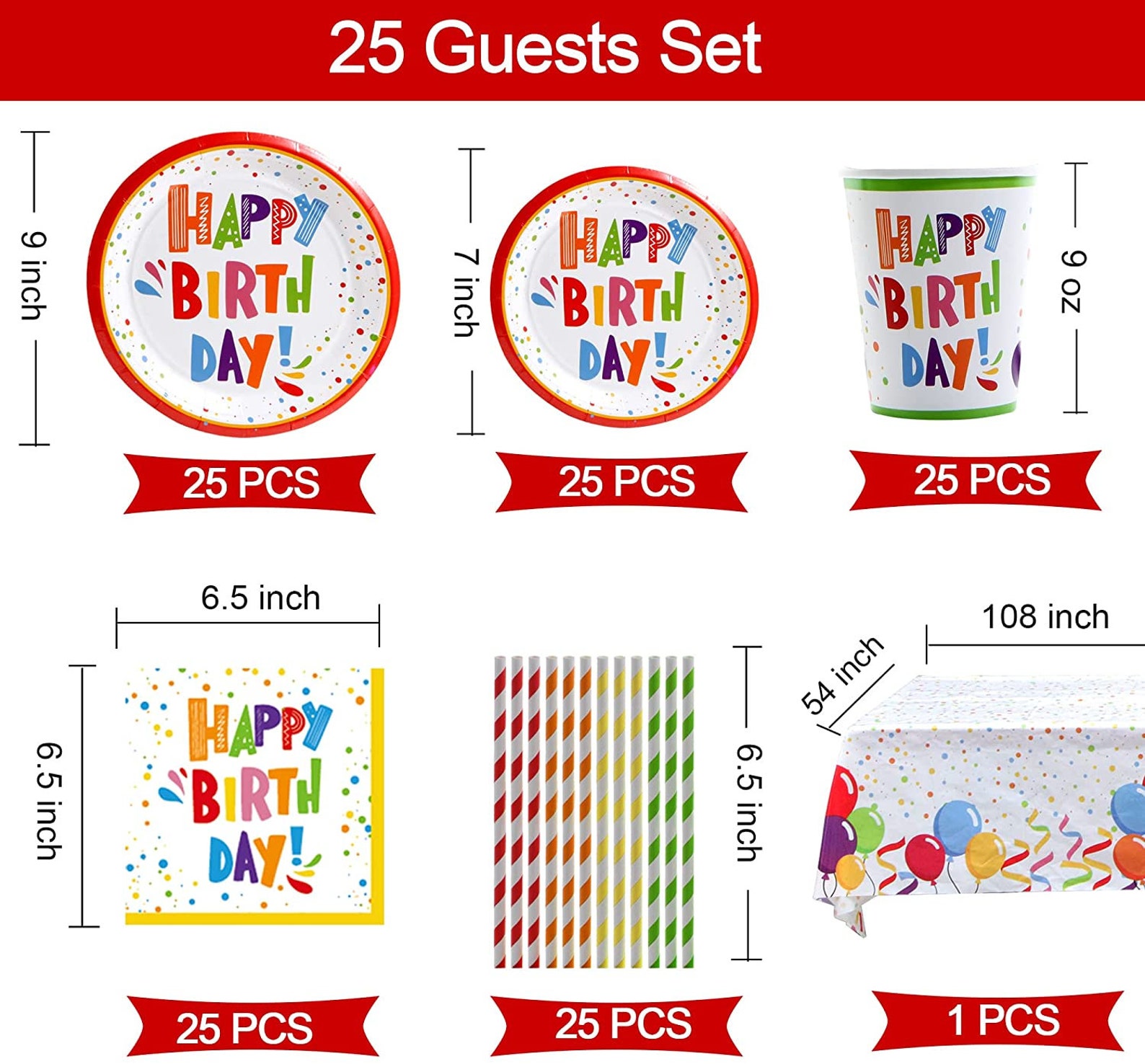 275PC Colorful Birthday Party Decorations for Boy Girl - Etsy