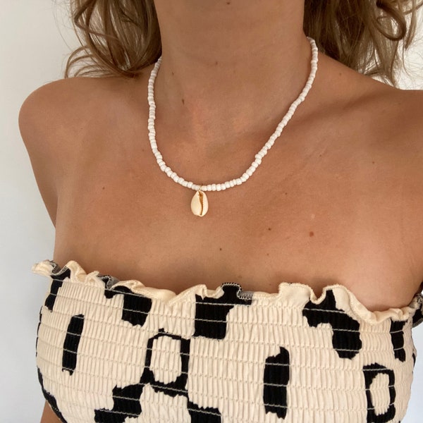 Shell Pearl Necklace - Etsy