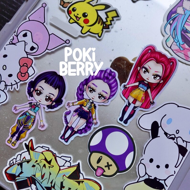 Kpop Demon Hunters PET Sticker Sheet | Kiss Cut | Hand Drawn Fan Art ...