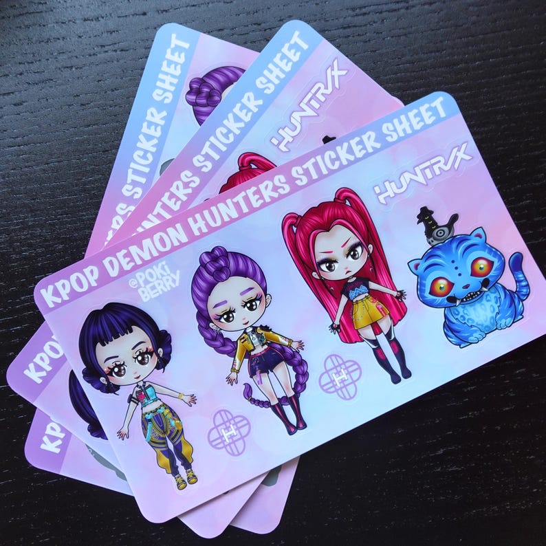 Kpop Demon Hunters PET Sticker Sheet | Kiss Cut | Hand Drawn Fan Art ...