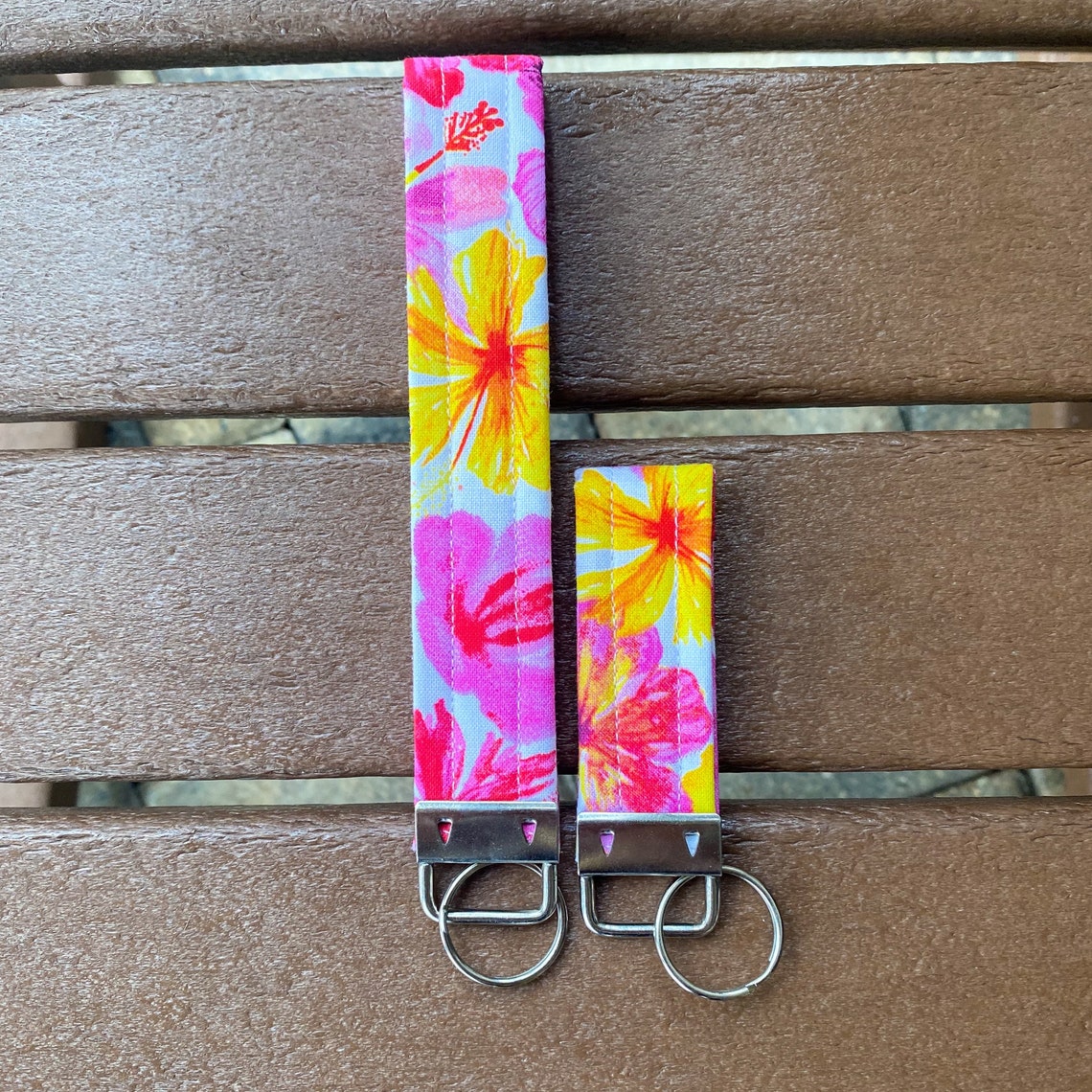 Key Fob Mini Pastel Colors Hibiscus Tropical Flowers | Etsy