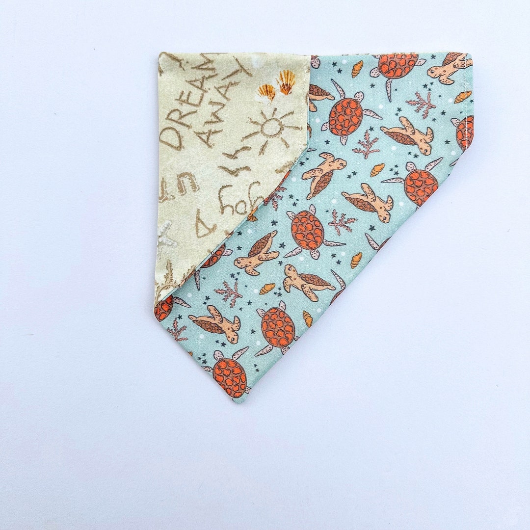 Sea Turtle Dog Bandana | Over the Collar or Tie on | Summer Dog Bandana ...