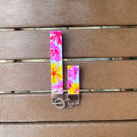 Key Fob Mini Pastel Colors Hibiscus Tropical Flowers | Etsy