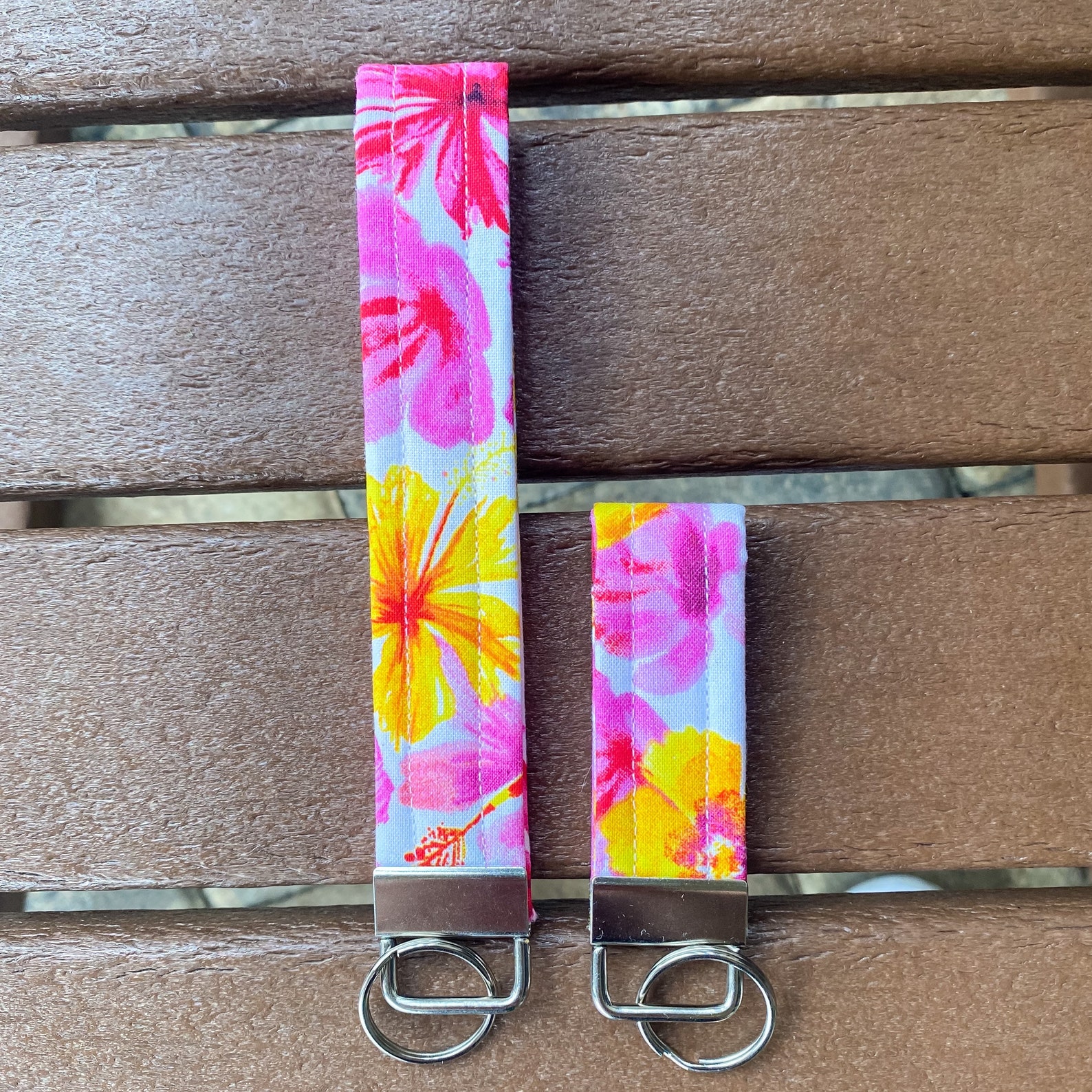 Key Fob Mini Pastel Colors Hibiscus Tropical Flowers | Etsy