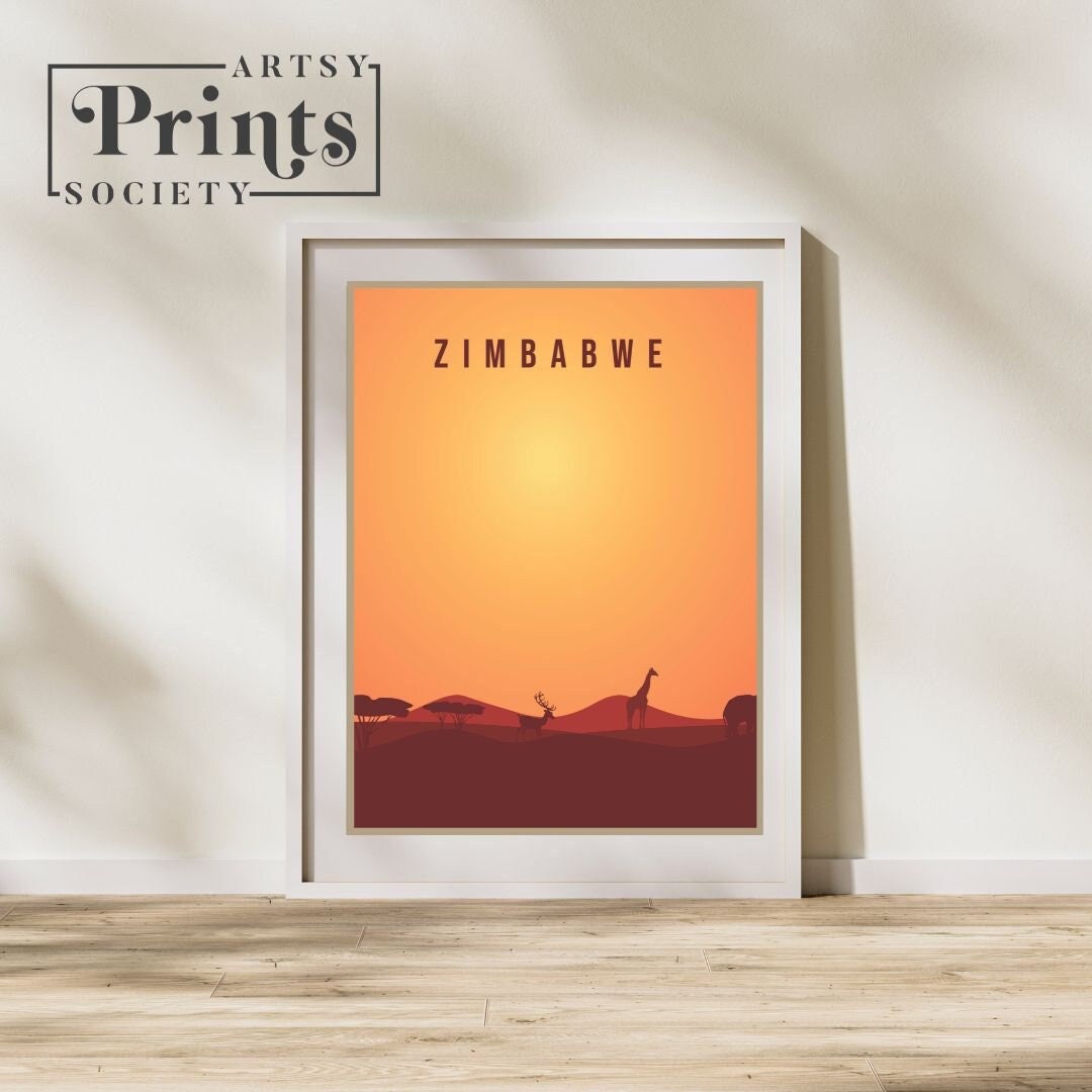 Zimbabwe Country Poster, Country Art, Country Wall Art, Country Print ...