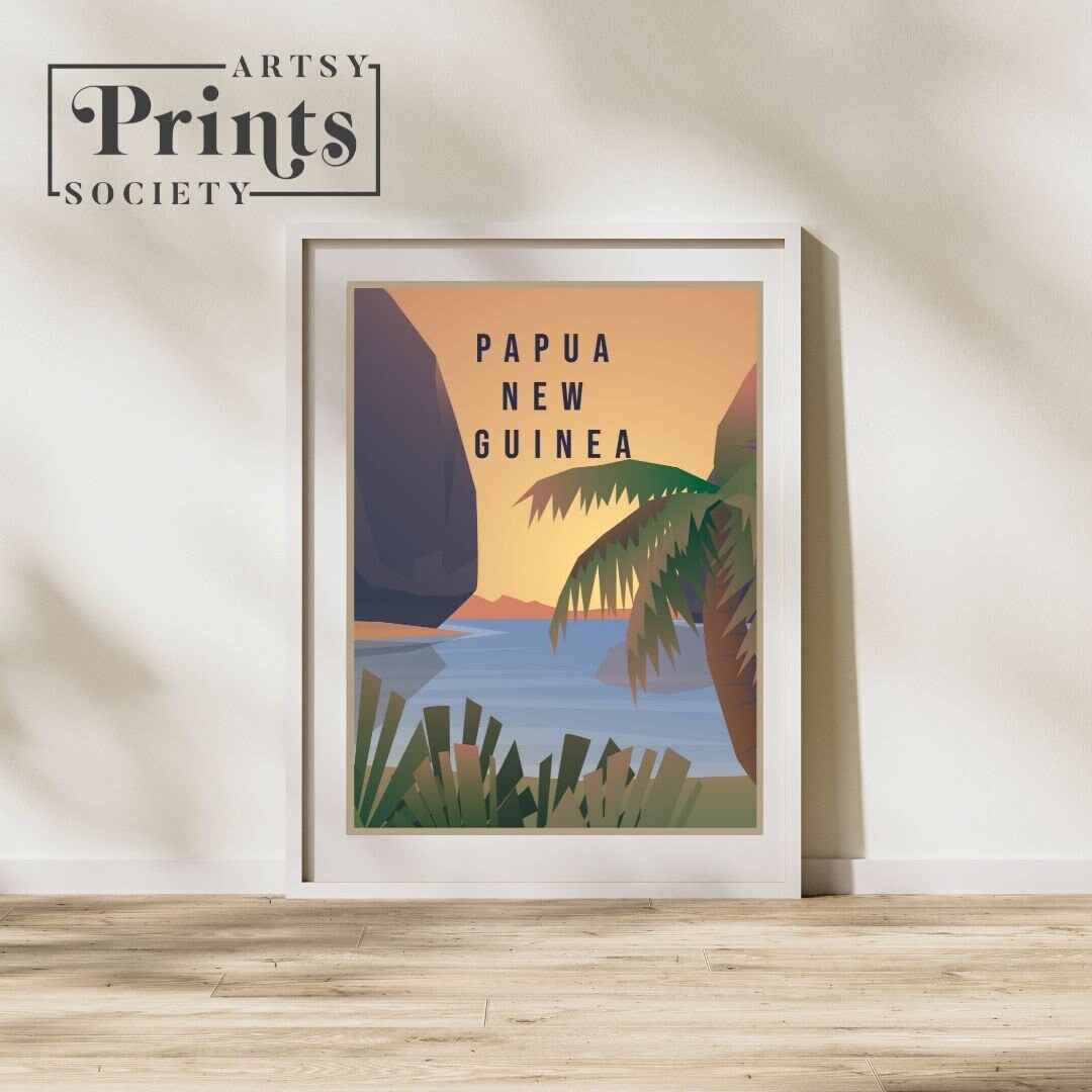 Papua New Guinea Poster, Country Art, Country Wall Art, Country Print ...
