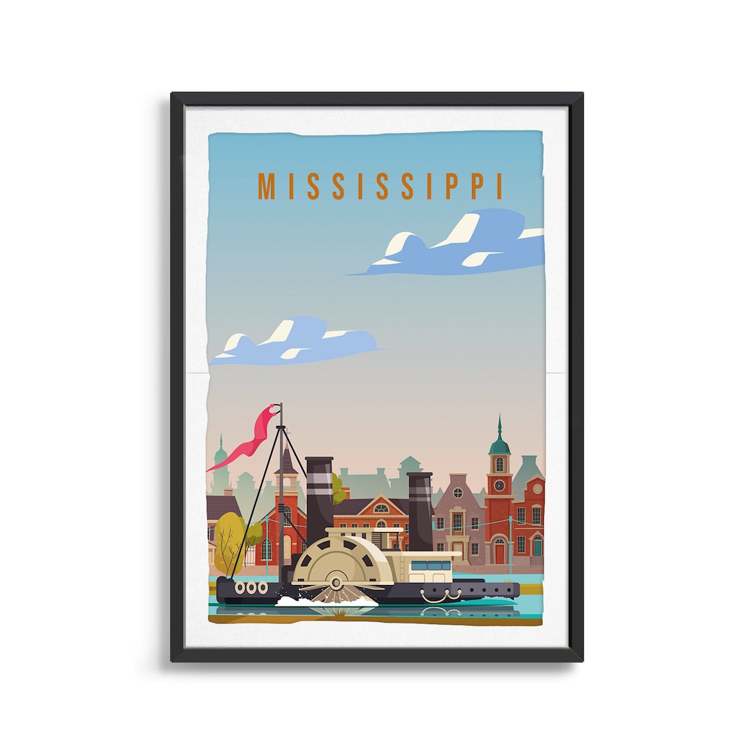 Mississippi State Poster, State Art, State Wall Art, World Print, State ...
