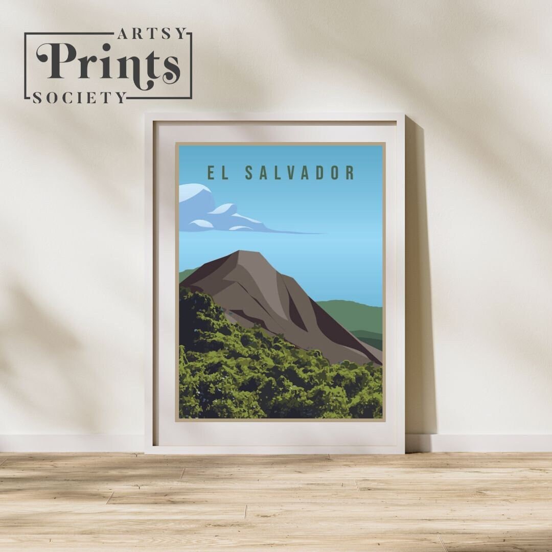 El Salvador Country Poster Art, City Wall Art, Country Art, Country ...