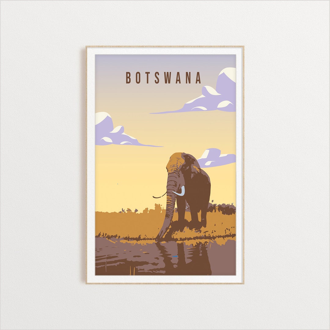 Botswana Country Poster, Country Art, Country Wall Art, Country Print ...