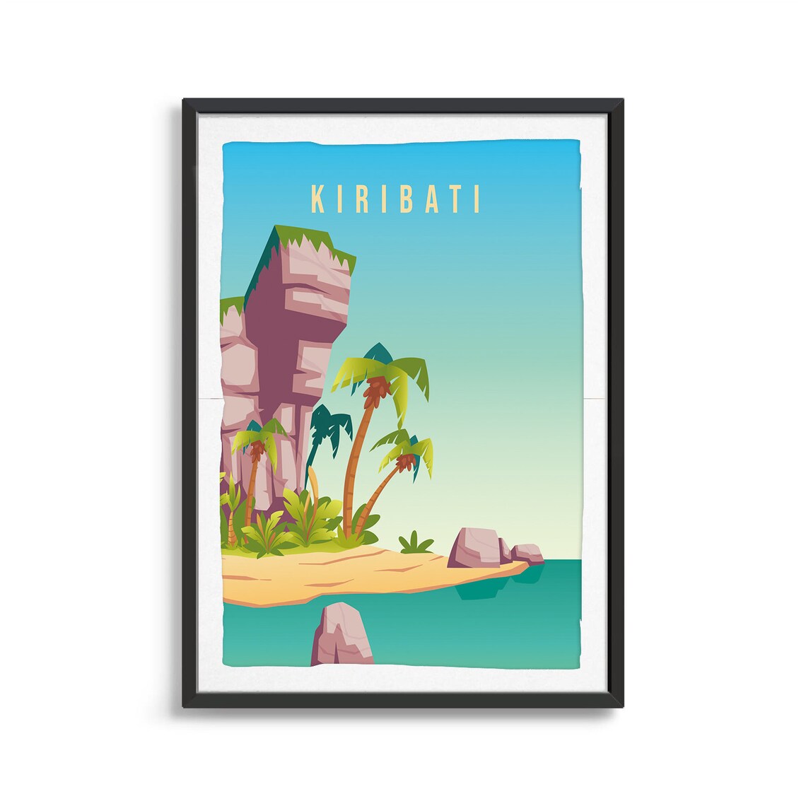 Kiribati Country Poster Art City Wall Art Country Art | Etsy