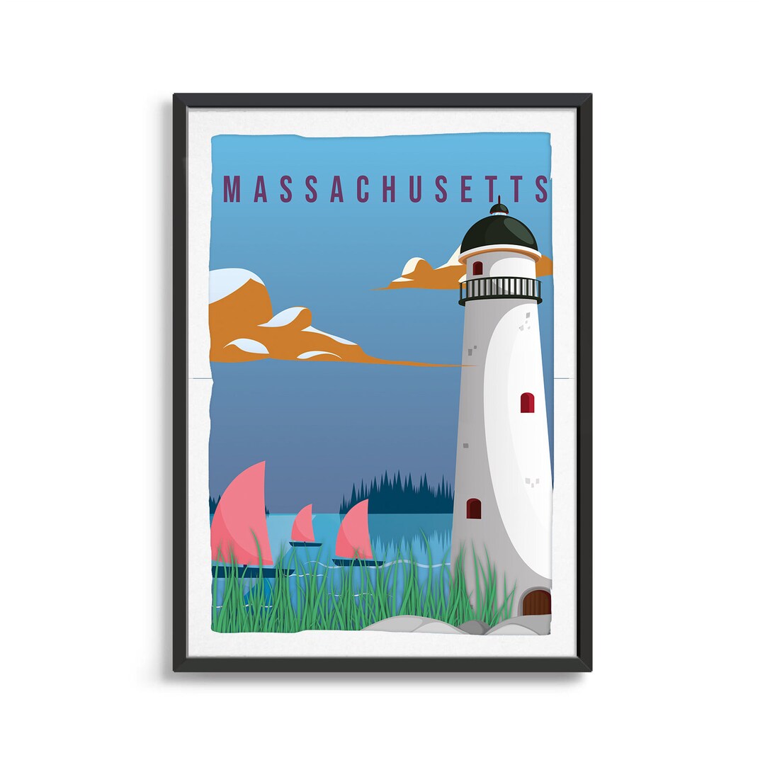 Massachusetts State Poster, State Art, State Wall Art, World Print ...