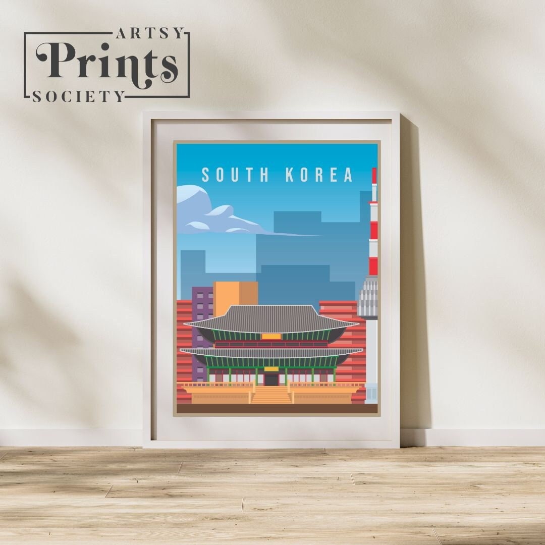 South Korea Country Poster, Country Art, Country Wall Art, Country ...